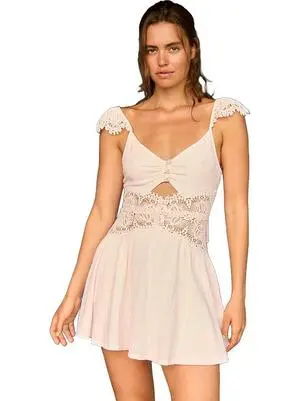 Free People Norla Cotton Mini Dress - Pink Chalk
