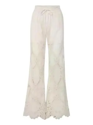 Veronica Beard Daisy Eyelet Trousers - Neutrals