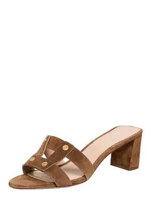 Veronica Beard Studded Heeled Sandals - Brown