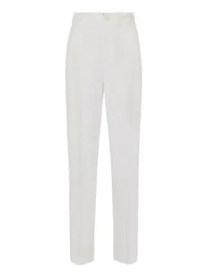 Elisabetta Franchi Darts Gabardine Trousers - White