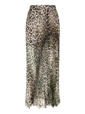 Ermanno Scervino Animal-print Pleated Skirt - Neutrals