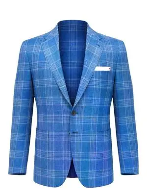 Kiton Plaid Single-breasted Blazer - Blue