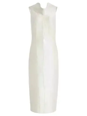 Brandon Maxwell Blair Cowl Neck Dress - White
