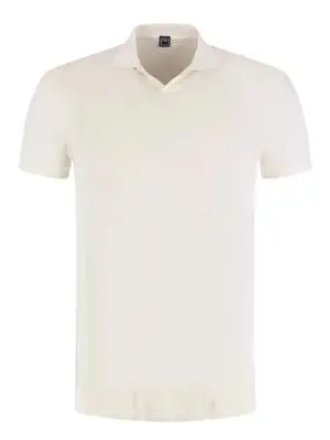 Fedeli Polo-collar Short-sleeve T-shirt - Neutrals