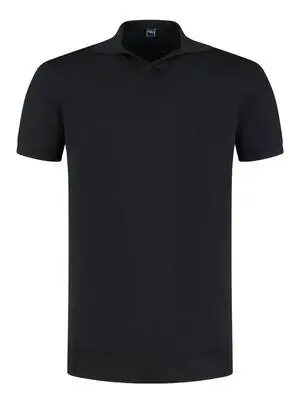Fedeli Short-sleeve Polo-collar T-shirt - Black