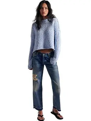 Free People We The Free Up All Hours Slim Jeans - Blue Delphinium