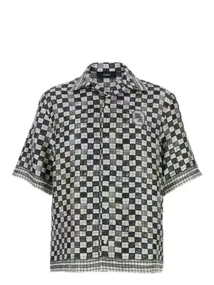 Amiri Checked Short-sleeve Shirt - Black