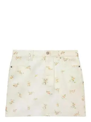 MSGM Floral-print Mini Skirt - Neutrals