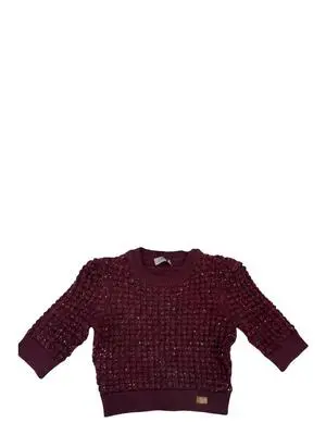 Elisabetta Franchi Sequin-embellished Cropped Sweater - Red