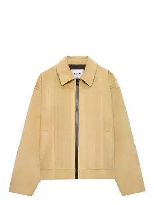 MSGM Zip-up Corduroy Shirt Jacket - Neutrals