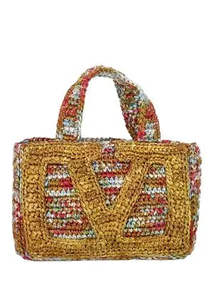 Valentino Garavani Woven Top-handle Tote Bag - Gold