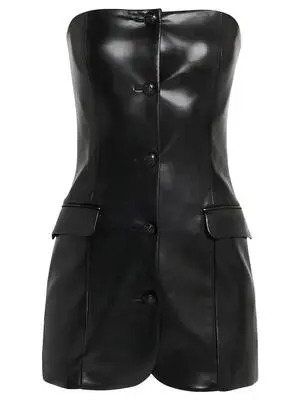 Alice + Olivia Madison Button Strapless Mini Dress - Black