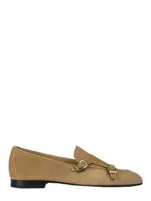 DOUCAL'S Teddy Suede Double-buckle Loafers - Neutrals