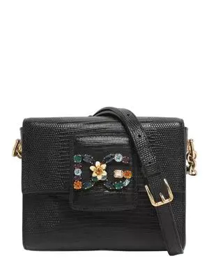 Dolce & Gabbana Dg Millennials Lizard-embossed Leather Shoulder Bag - Black