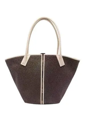 ALEXANDER SMITH Lauren Woven Handle Tote Bag - Brown