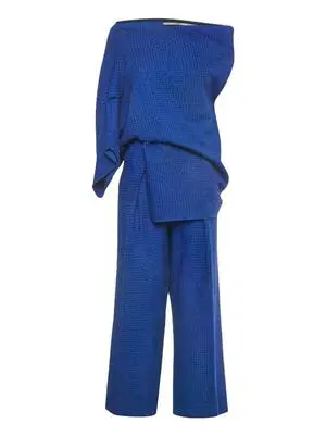 Roland Mouret Tweed Trousers Set - Blue