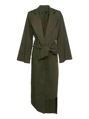 LILI BLANC Gabardine Lapels Coat - Green