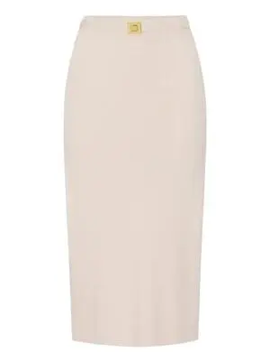Elisabetta Franchi Belted Midi Skirt - Neutrals
