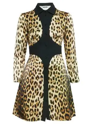 Moschino Leopard-pattern Mini Dress - Brown