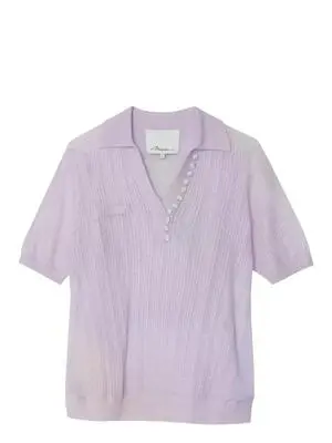 3.1 Phillip Lim Cable-knit Polo Top - Purple