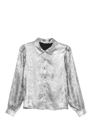 FRAME Shiny Staple Blouse - Silver