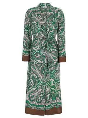 P.a.r.o.s.h Paisley-pattern Midi Dress - Green
