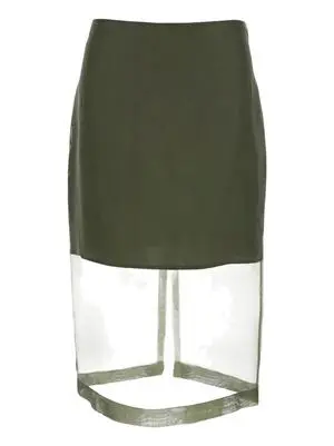 Federica Tosi Sheer-panel Midi Skirt - Green