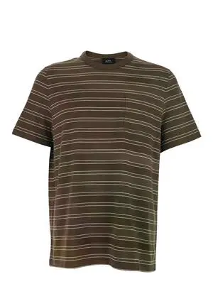 A.p.c. Striped-pattern T-shirt - Brown