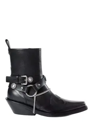 ANN DEMEULEMEESTER Ieva Santiago Leather Boots - Black