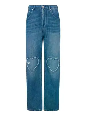Moschino Heart-detail Denim Jeans - Blue
