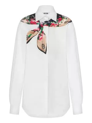 Moschino Floral-pattern Scarf-embellished Shirt - White