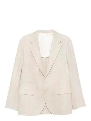 Brunello Cucinelli Buttoned Flap-pocket Blazer - Neutrals