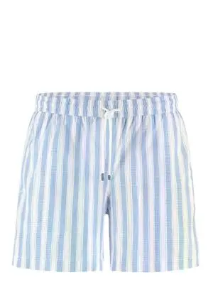 Fedeli Striped Swim Shorts - Blue