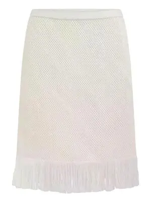 FERRAGAMO Fringed-trim Mini Skirt - White