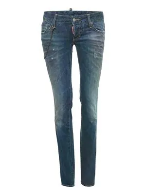 Dsquared2 Denim Distressed Slim Fit Jeans - Blue