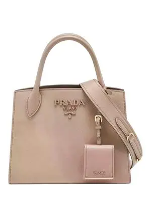 Prada Small Leather Tote Bag - Neutrals