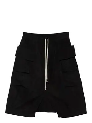Rick Owens Cretch Cargo-pocket Drawstring Shorts - Black