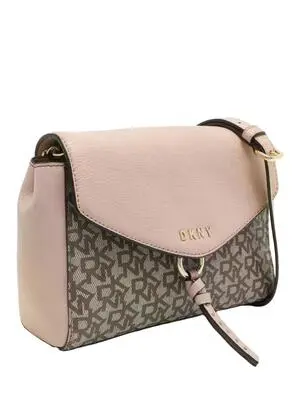 Dkny Monogram Leather Shoulder Bag - Pink