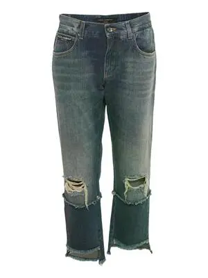 Dolce & Gabbana Distressed Cropped Jeans - Blue
