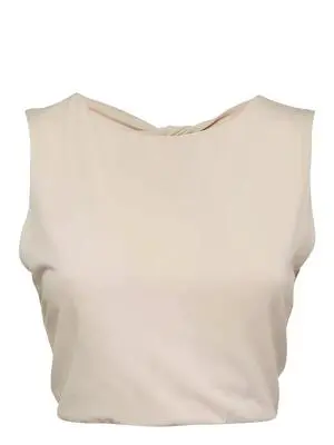 Alice + Olivia Twist Open-back Top - Neutrals