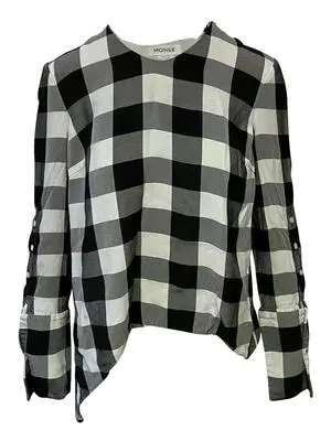 Monse Tartan Asymmetrical Blouse - Black