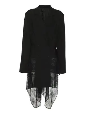 Bcbgmaxazria Double-breasted Blazer With Lace Detail - Black