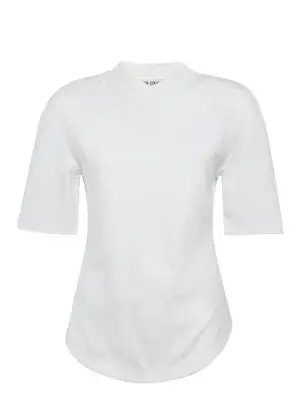 Attico V-neck Curved Hem T-shirt - White
