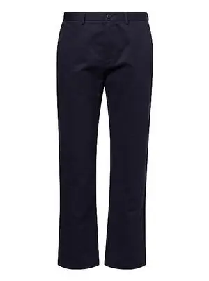 Sunspel Drill Straight-leg Cotton Trousers - Navy