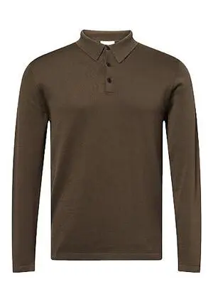Sunspel Regular-fit Long-sleeves Cotton-knit Polo Shirt - Deep Olive26