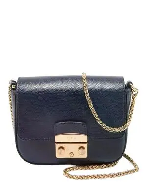 Furla Mini Metropolis Leather Crossbody Bag - Blue