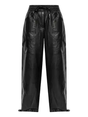 JIL SANDER Drawstrings Leather Trousers - Black