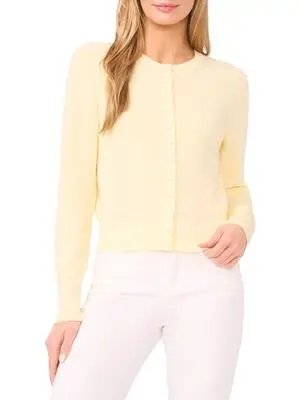 CECE DUPRAZ Ribbed Button Cardigan - Lemon Drop