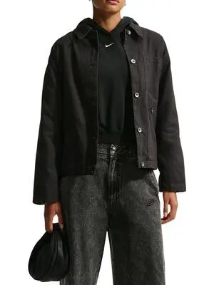 Nike Oversized Cotton Barn Jacket - Black/black