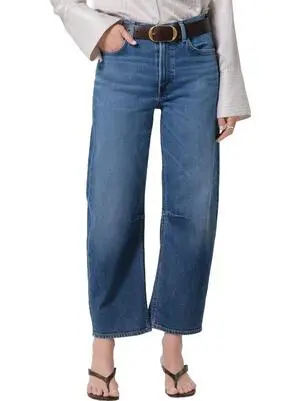 Citizens Of Humanity Miro High-Waist Relaxed Barrel Ankle Jeans Benson Medium Indigo